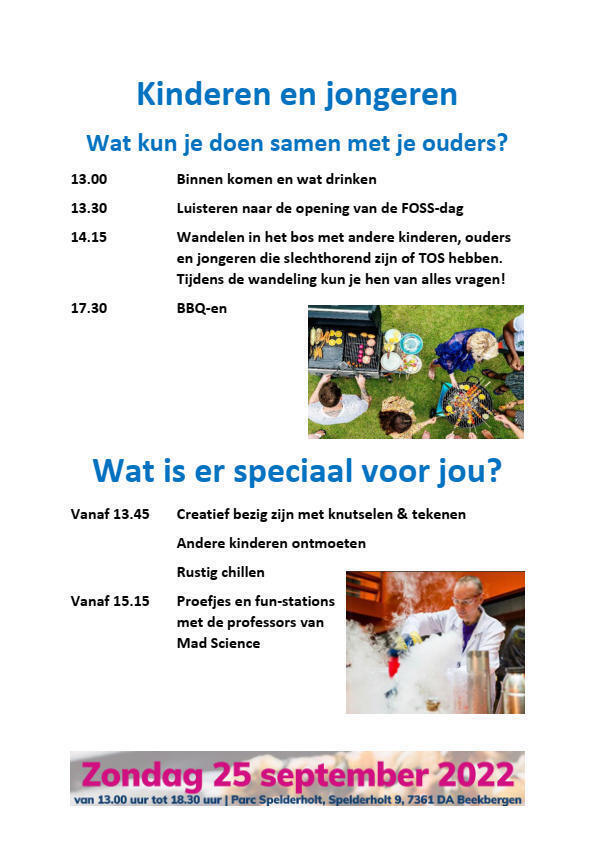 Programma FOSS dag voor kinderen en jongeren - Foss